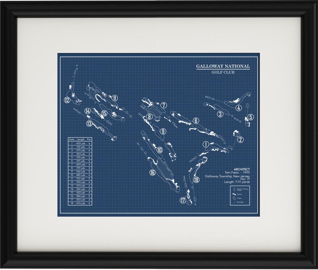 Galloway National Golf Club Blueprint (print) - Etsy