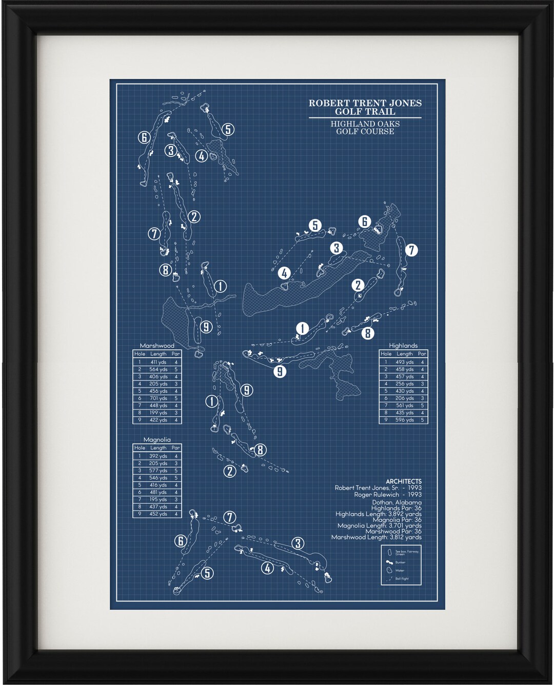 RTJ Golf Trail Highland Oaks Course Blueprint (print) - Etsy