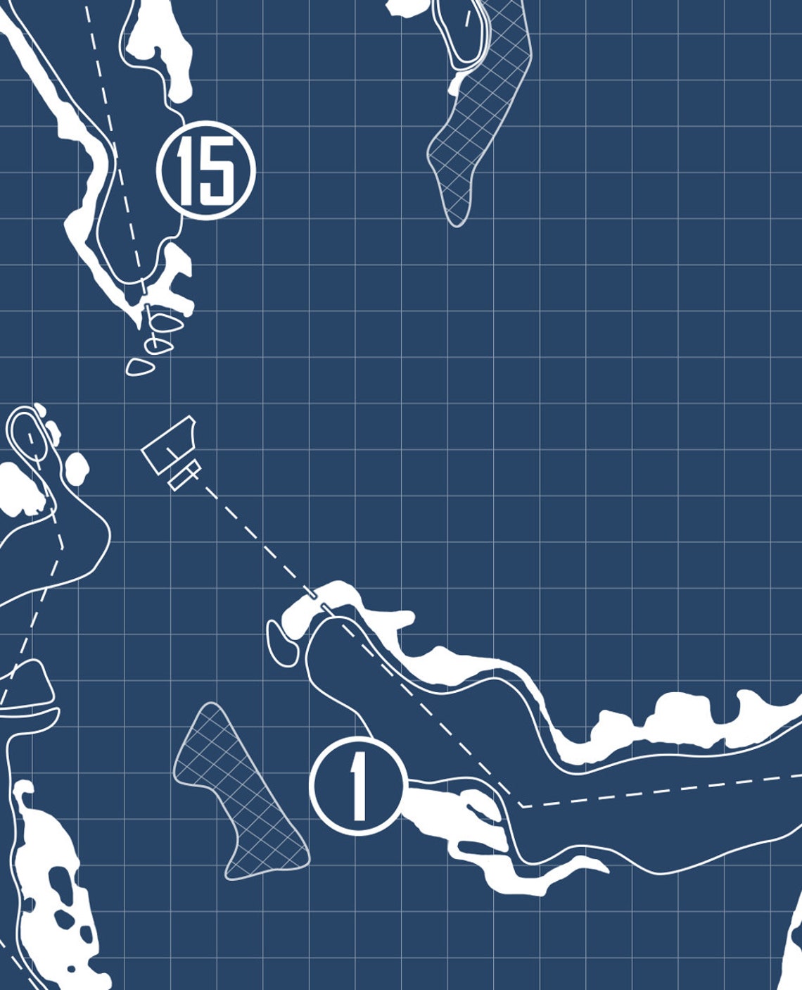 True Blue Golf Club Blueprint print - Etsy