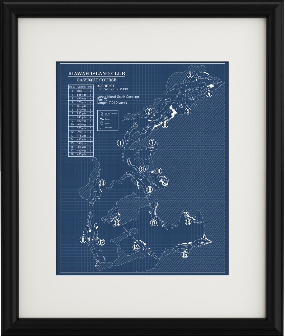 Kiawah Island Club Cassique Course Blueprint (print) - Etsy