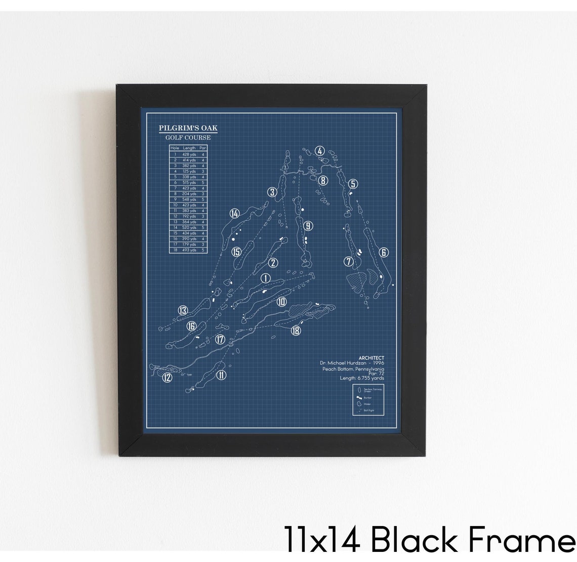 Pilgrim's Oak Golf Course Blueprint (print) - Etsy