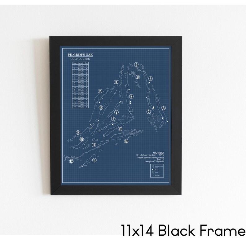 Pilgrim's Oak Golf Course Blueprint (print) - Etsy
