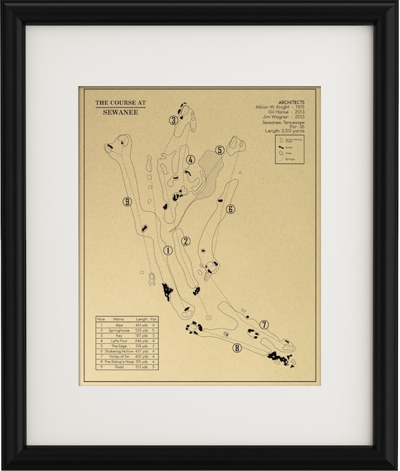 The Course at Sewanee Course Outline print - Etsy