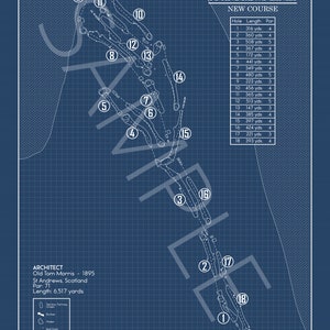 The New Course at St Andrews Links Blueprint (print) - Etsy