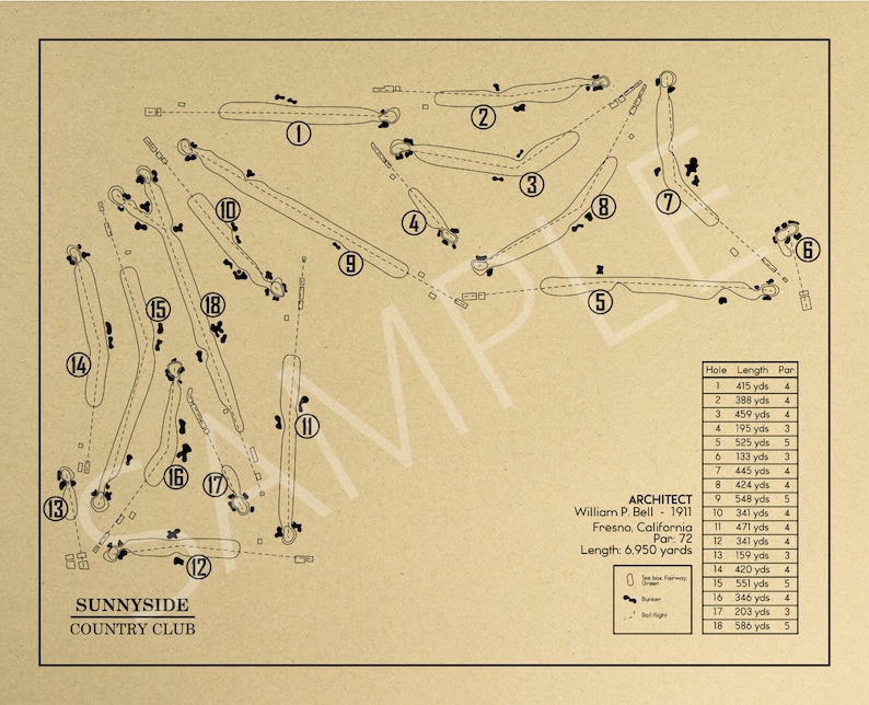 Sunnyside Country Club Outline (print) - Etsy