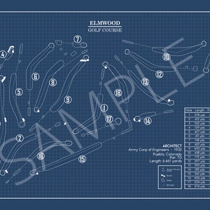 Elmwood Golf Course Blueprint (print) - Etsy