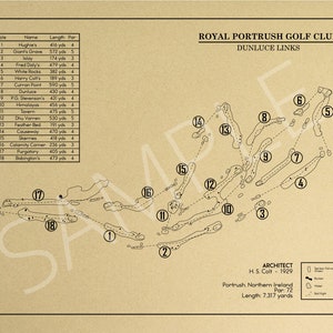 Royal Portrush Golf Club Outline (print) - Etsy