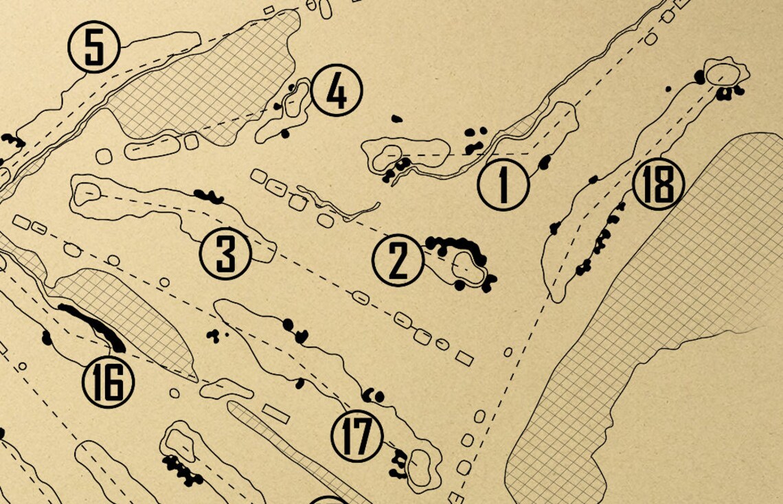 Liberty National Golf Club Outline print - Etsy