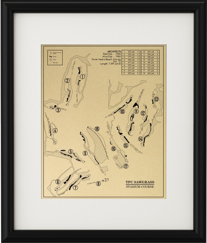TPC Sawgrass Stadium Course Outline (print) - Etsy