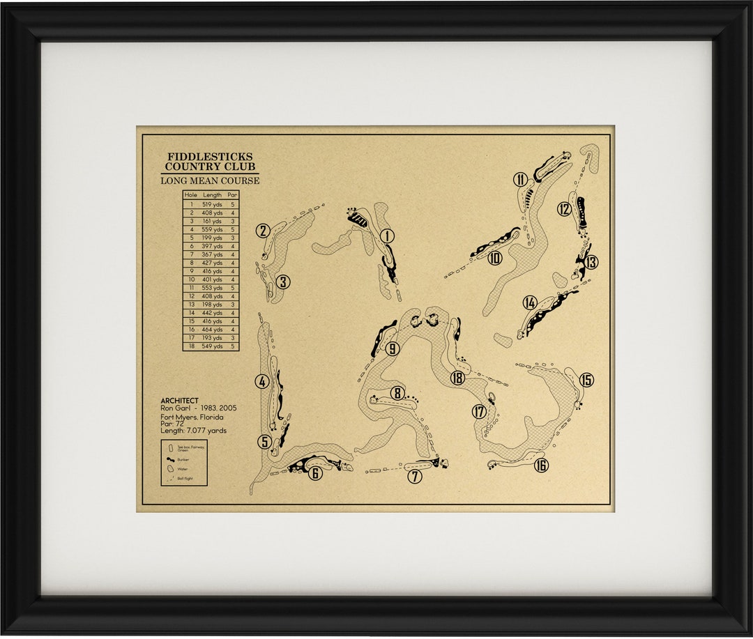 Fiddlesticks Country Club Long Mean Course Outline (print) - Etsy