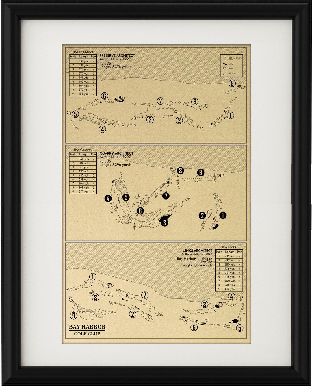 Bay Harbor Golf Club Outline (print) - Etsy