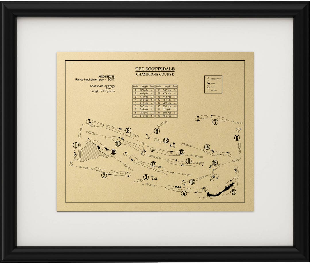 TPC Scottsdale Champions Course Outline print - Etsy