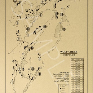 Wolf Creek Golf Club Outline (print) - Etsy