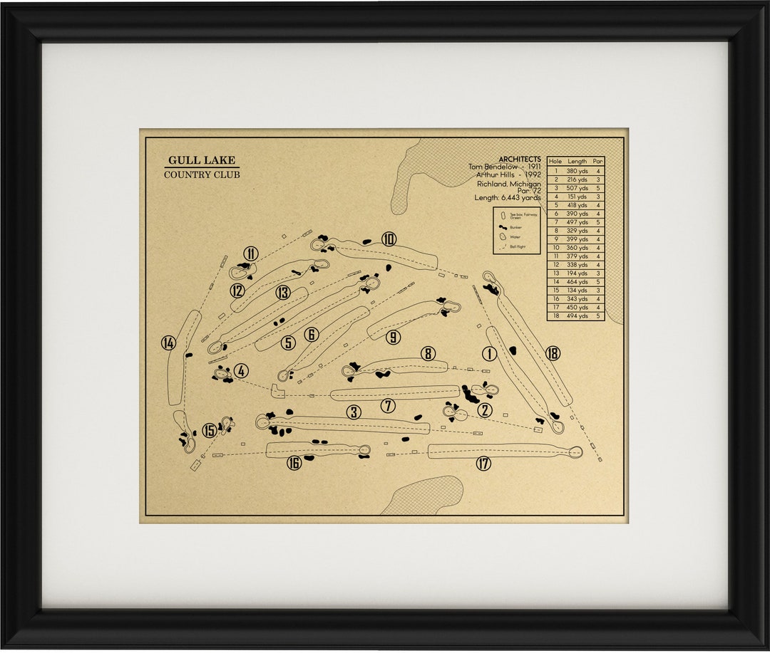 Gull Lake Country Club Outline (print) - Etsy