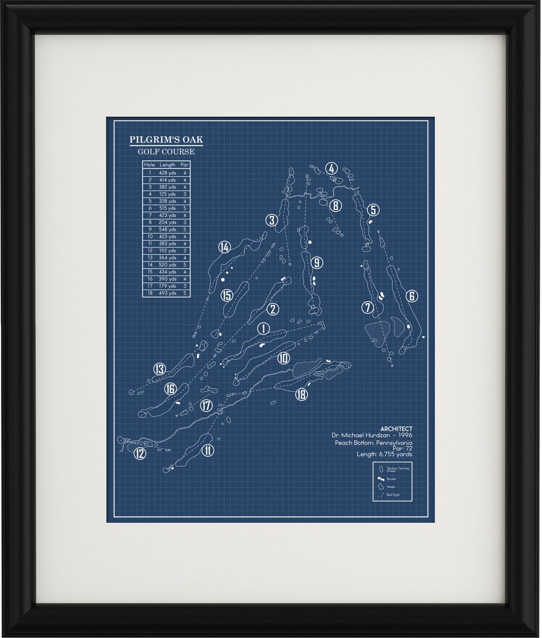 Pilgrim's Oak Golf Course Blueprint (print) - Etsy