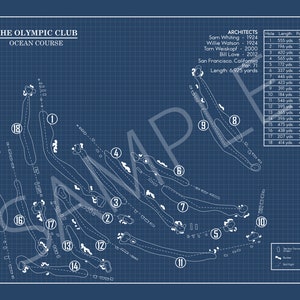The Olympic Club Ocean Course Blueprint (print) - Etsy