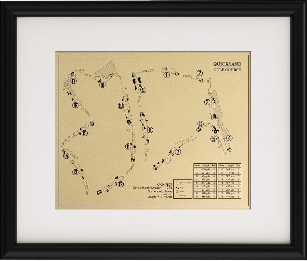 Quicksand Golf Course Outline (print) - Etsy