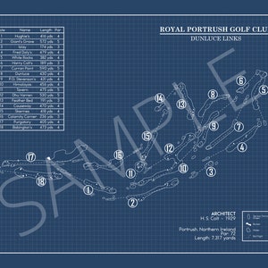 Royal Portrush Golf Club Blueprint (print) - Etsy