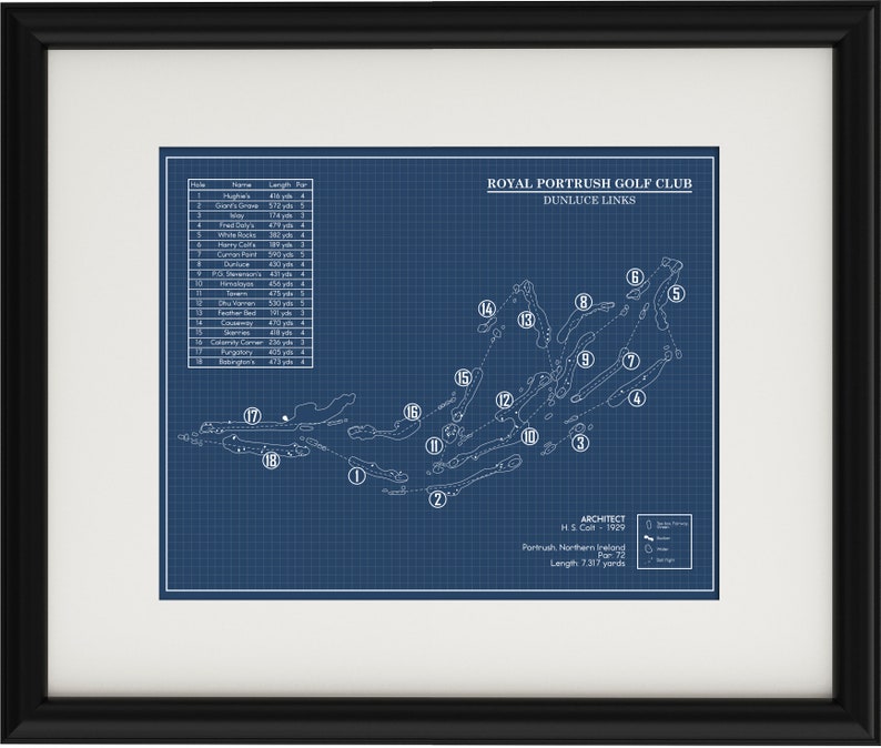 Royal Portrush Golf Club Blueprint (print) - Etsy