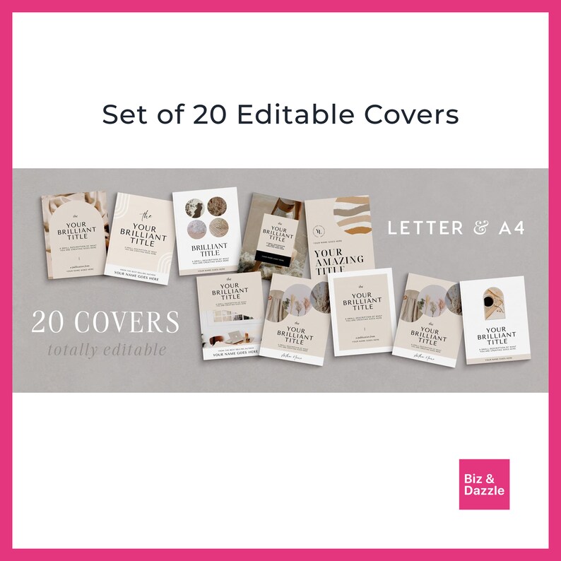 20 portadas editables / Plantilla Canva / Portadas de libros / - Etsy México