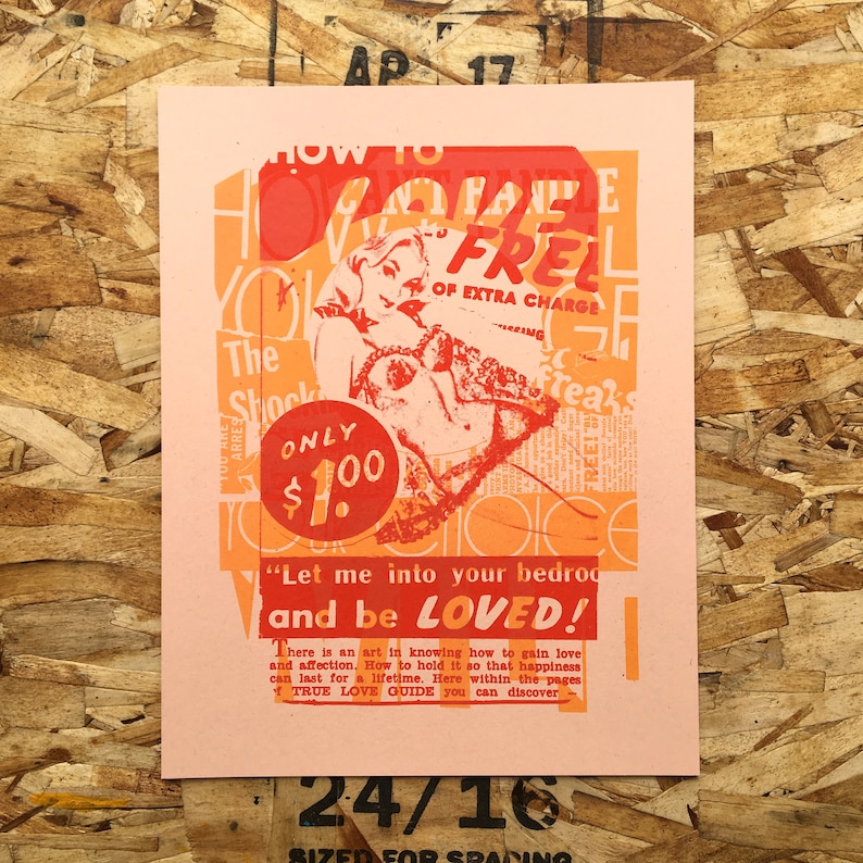 HOW TO LOVE - Two Color Test Print - Screen Printed Collages - Etsy