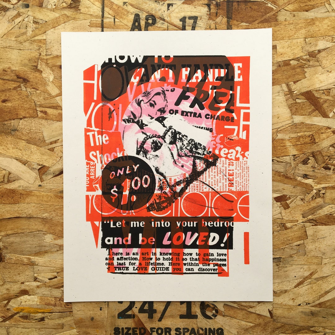 HOW TO LOVE - Test Print - Screen Printed Collages - Etsy