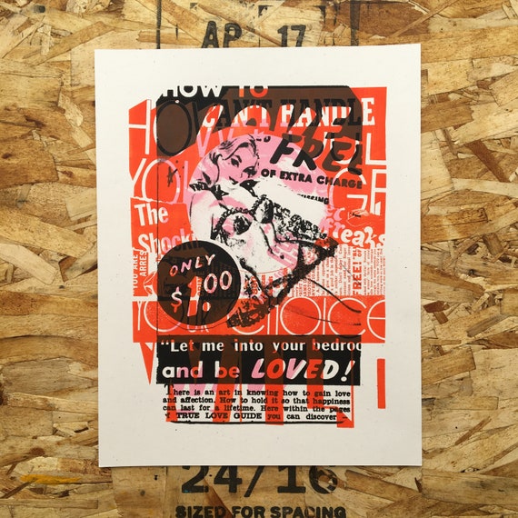 HOW TO LOVE Test Print Screen Printed Collages | Etsy