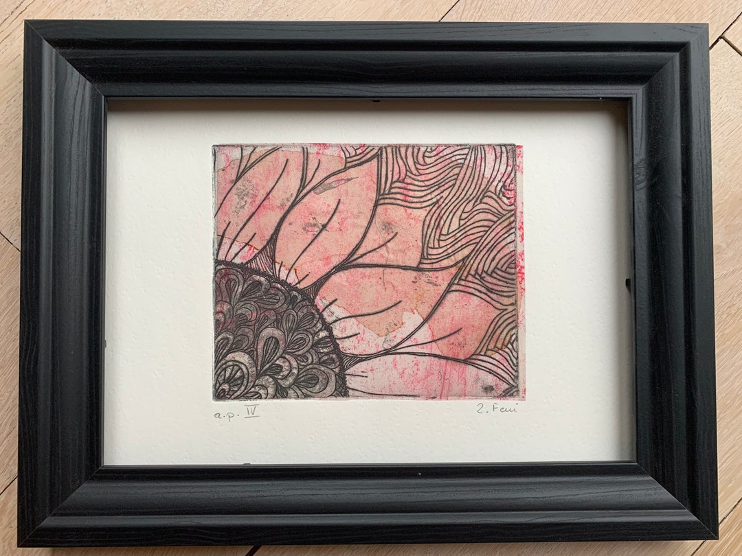 Fine Art Etching of a Sunflower. Original Hand Pulled Print. - Etsy