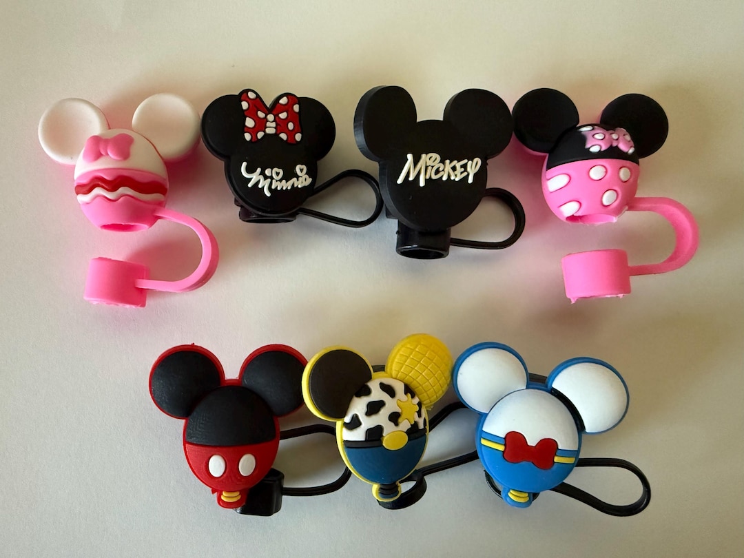 Mickey and Friends Characters Straw Topper Straw Cover Beverage ...