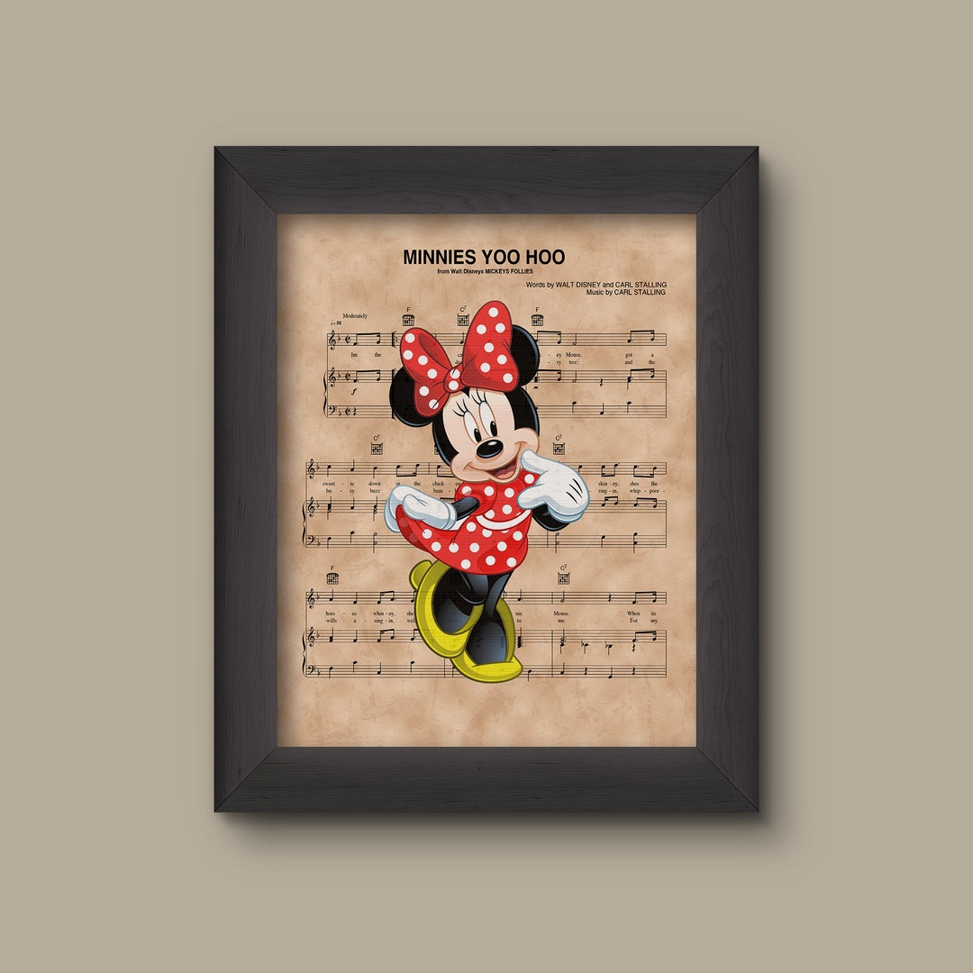 Minnie Mouse, Minnie's You Hoo Sheet Music Art Print Disney Nursery ...