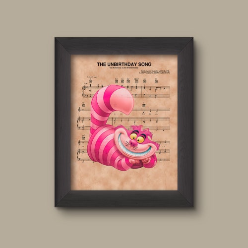 Alice in Wonderland the Unbirthday Song Sheet Music Art Print - Etsy