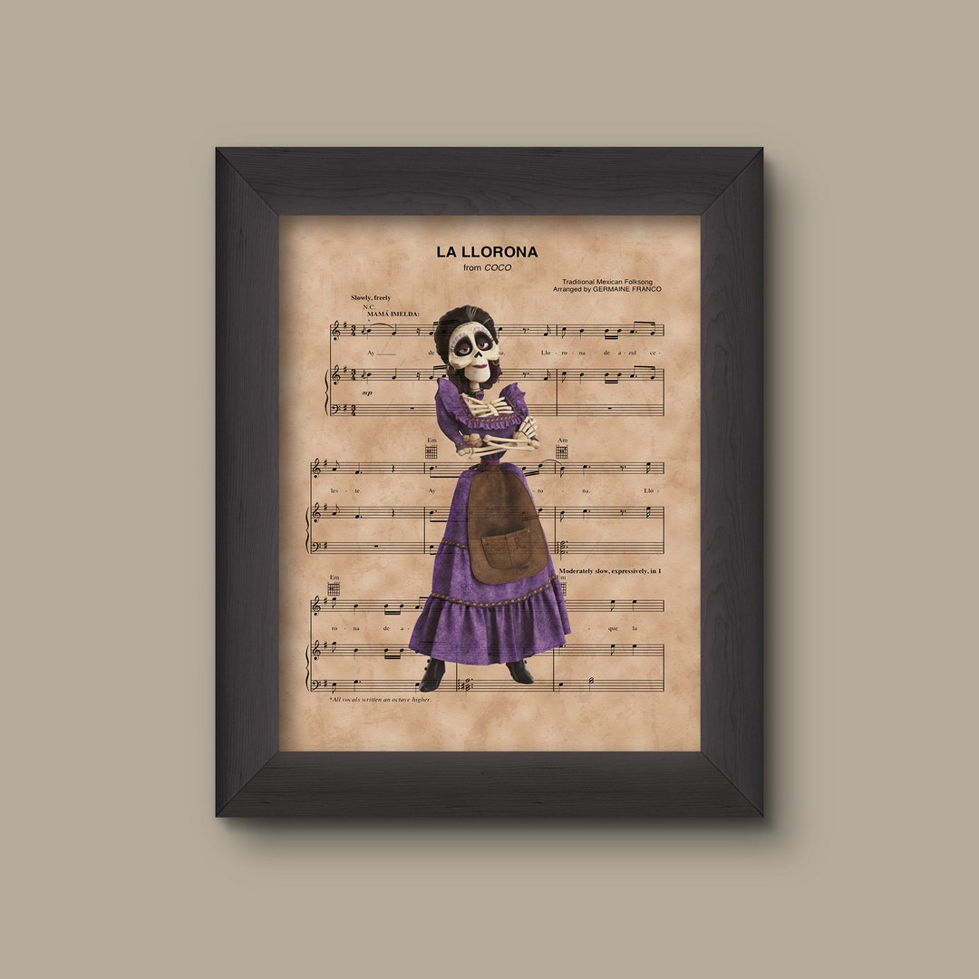 Coco, Mama Imelda, La Llorona Sheet Music Art Print Disney Nursery Gift ...