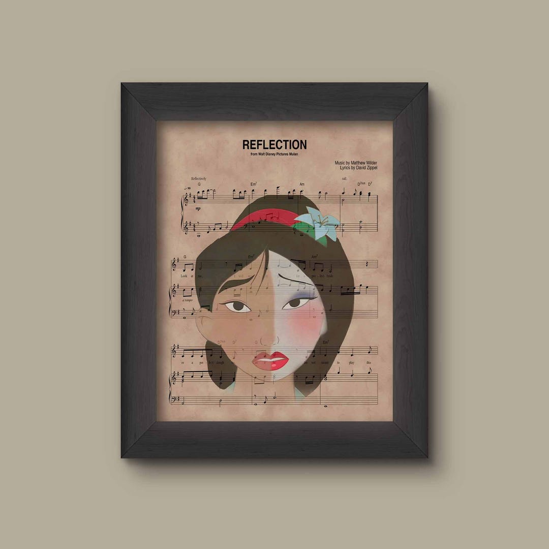 Mulan Reflection Sheet Music Art Print - Etsy