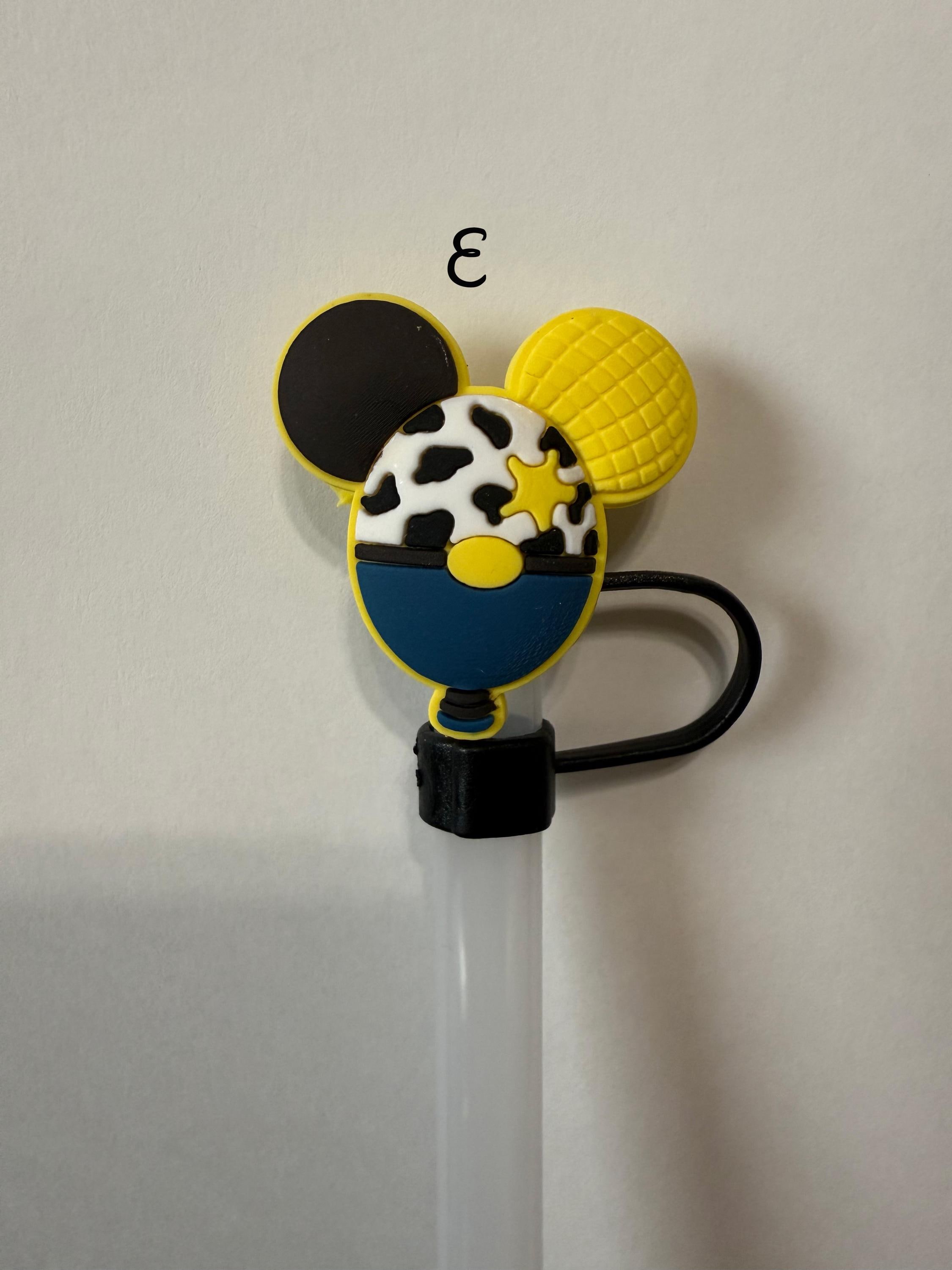 Mickey and Friends Characters Straw Topper Straw Cover Beverage ...