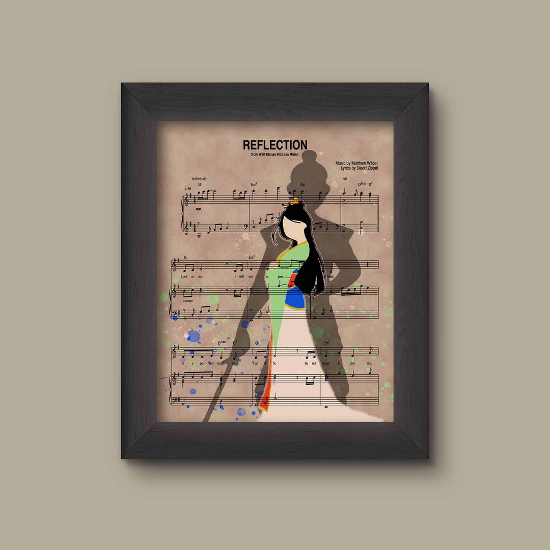 Mulan Reflection Sheet Music Art Print - Etsy