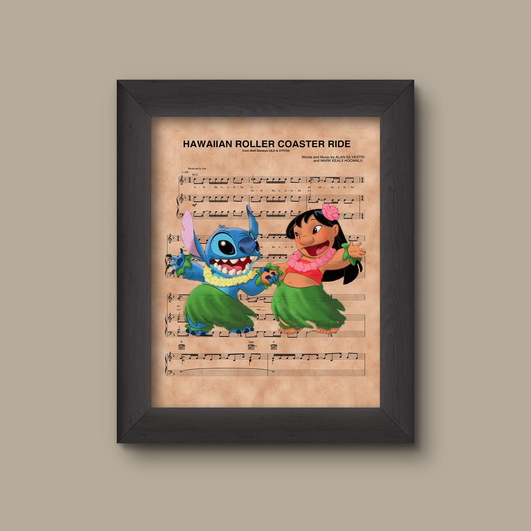 Lilo and Stitch Hawaiian Roller Coaster Ride Sheet Music Art Print - Etsy