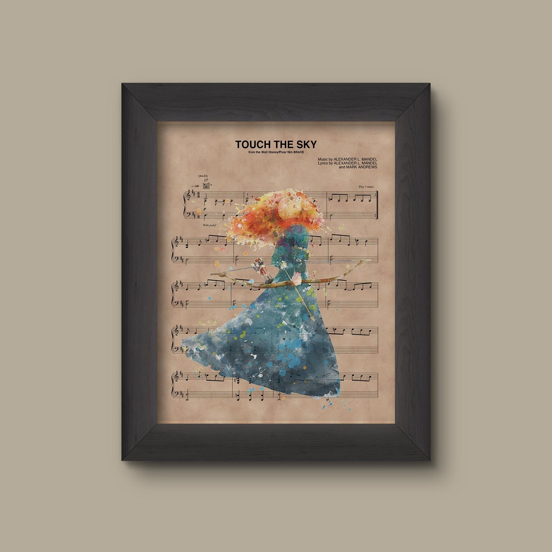 Disney Brave, Merida Watercolor Sheet Music Art Print, Merida Gift ...