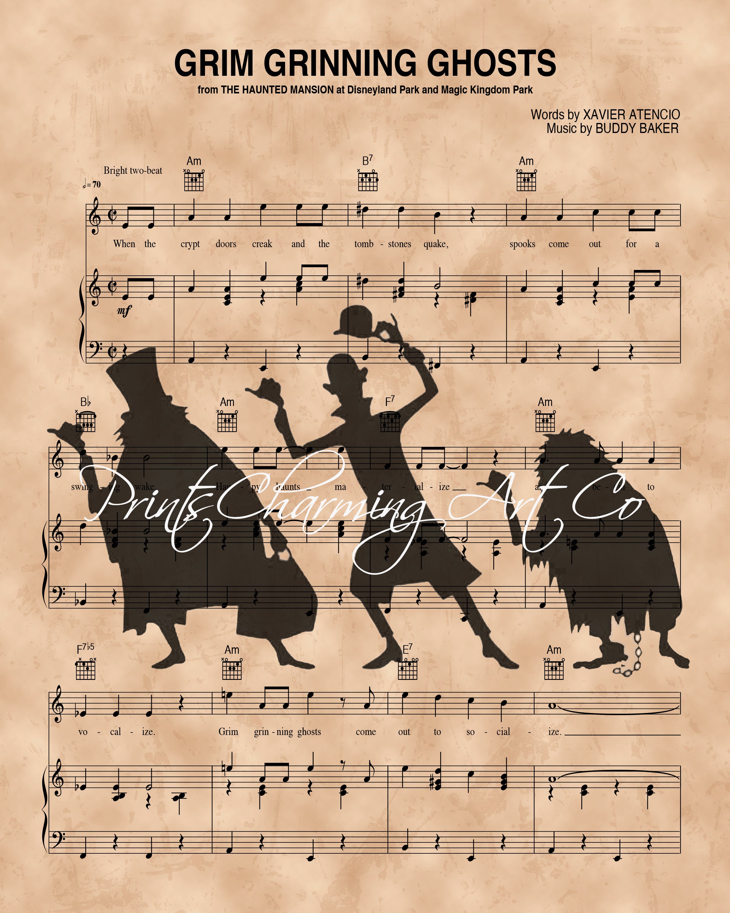 Haunted Mansion Hitchhiking Ghosts Over Grim Grinning Ghosts - Etsy