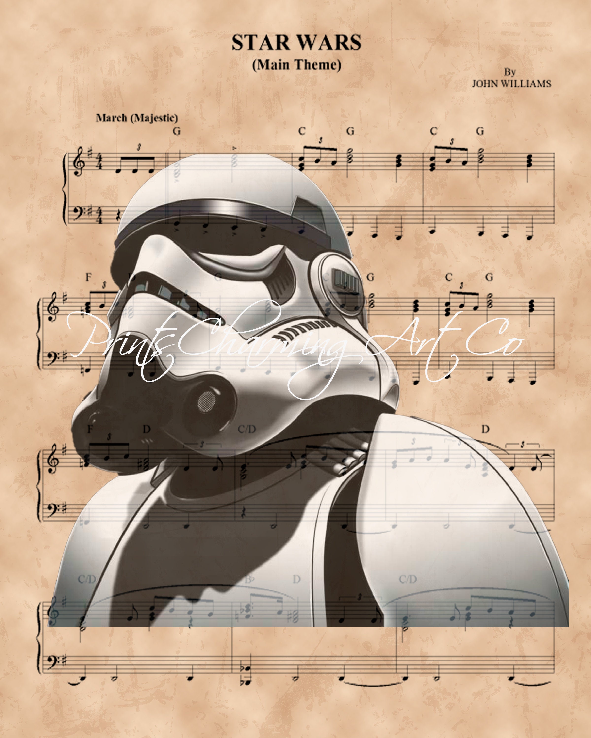 Disney Star Wars Theme Sheet Music Art Print, Storm Trooper Print - Etsy
