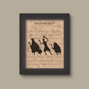 Haunted Mansion Hitchhiking Ghosts Over Grim Grinning Ghosts Sheet ...