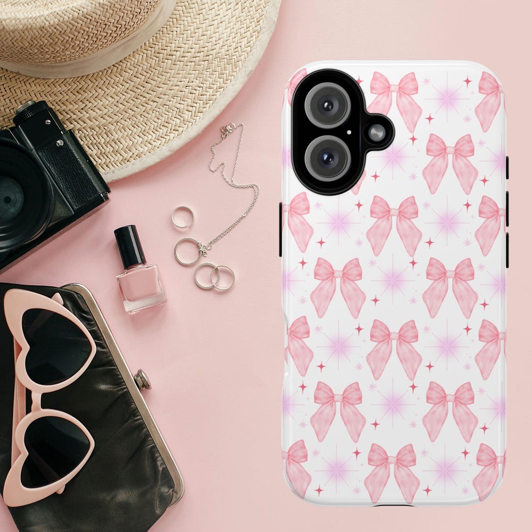 Coquette Bow, Pink Bow, Girly Phone Case, Gift for Her, Protective Case ...