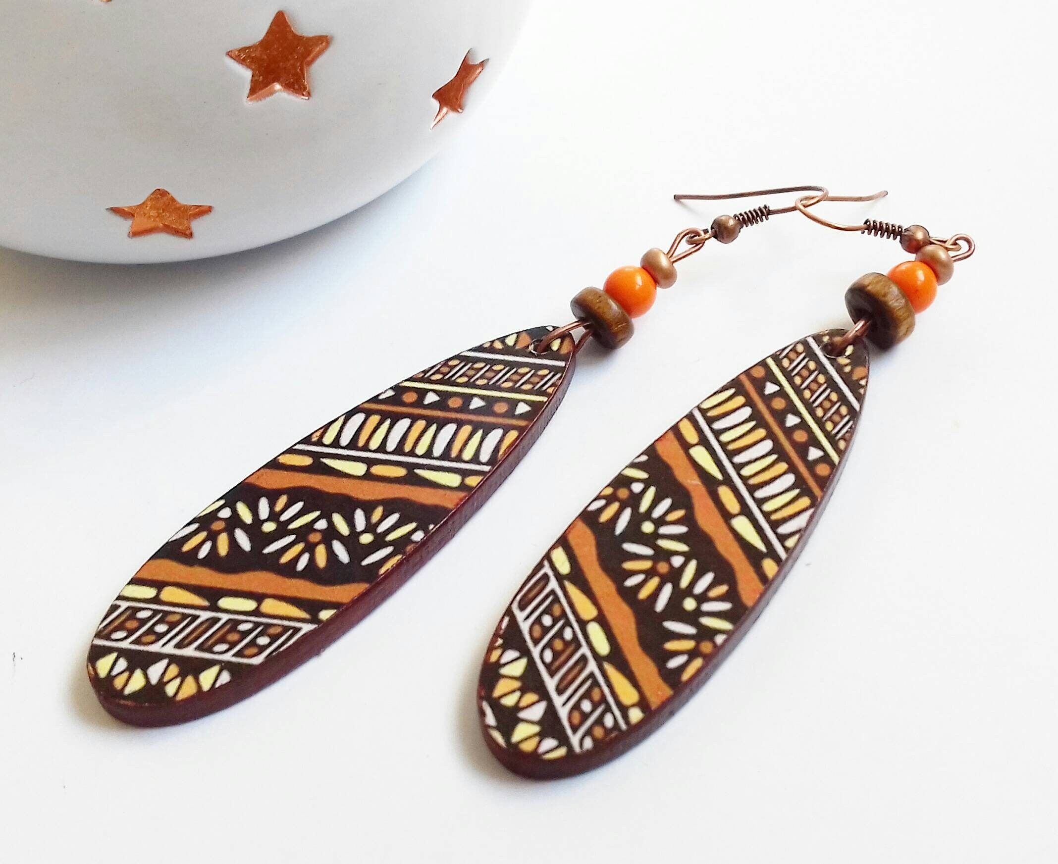 Aztec Symbol Wood Earrings Aztec Jewelry Handmade Earrings - Etsy