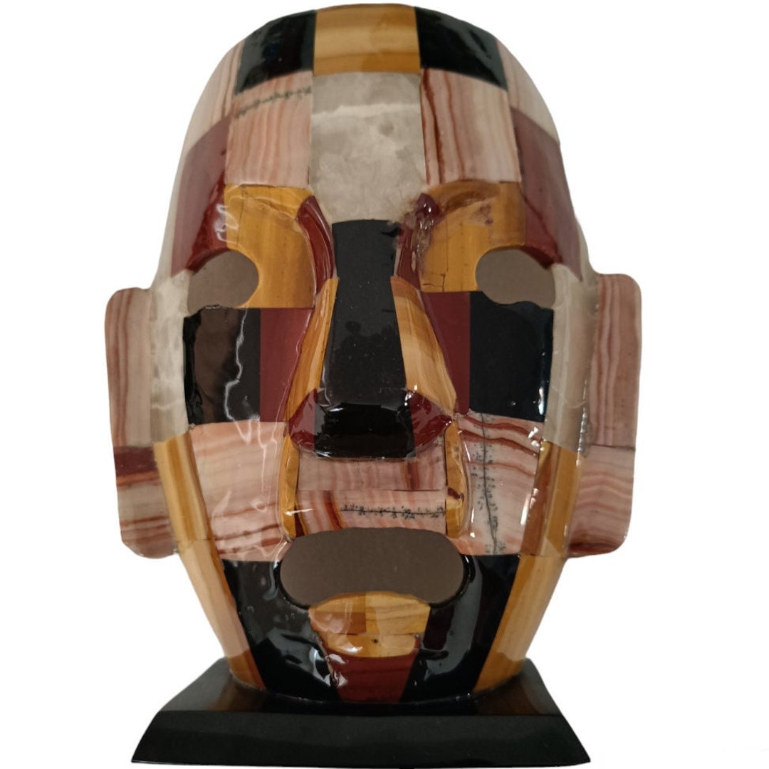 Decorative Aztec Mayan Mexican Burial Mask Abalone Shell, Onyx, Semi ...