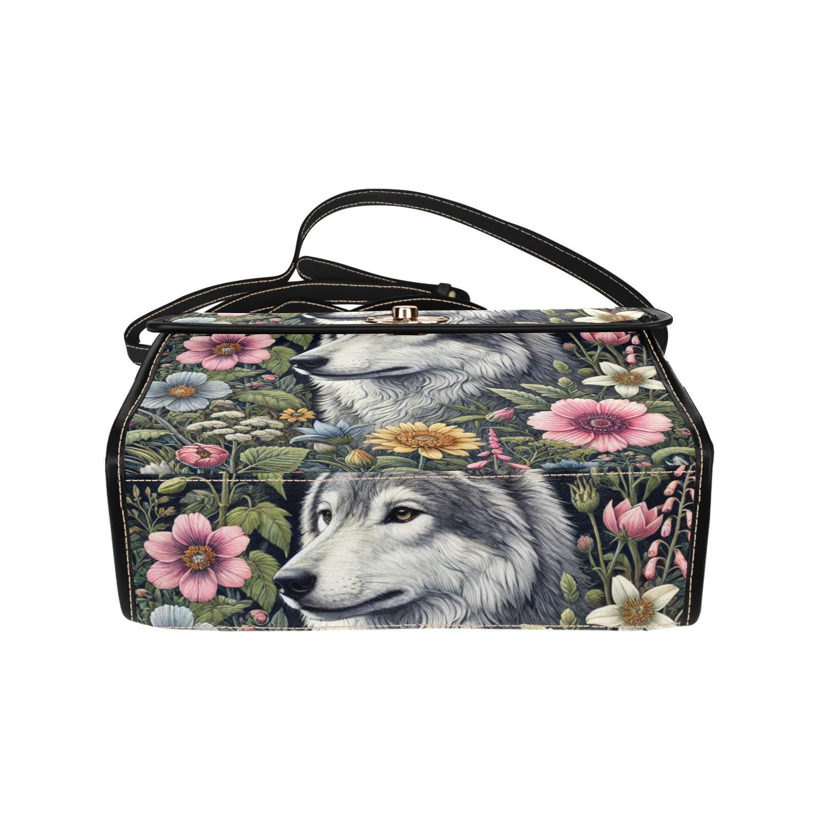 Woodland Wolf Lock Bag: Women's Tarpaulin Crossbody Briefcase - Etsy
