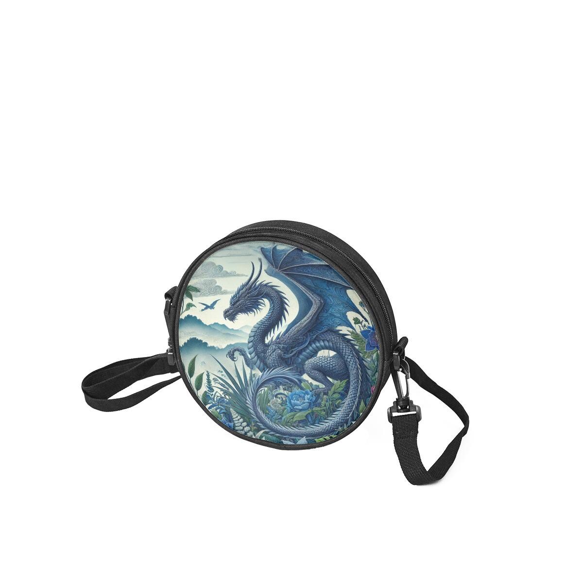 Blue Dragon Round Satchel Bag: Fantasy Shoulder Bag - Etsy