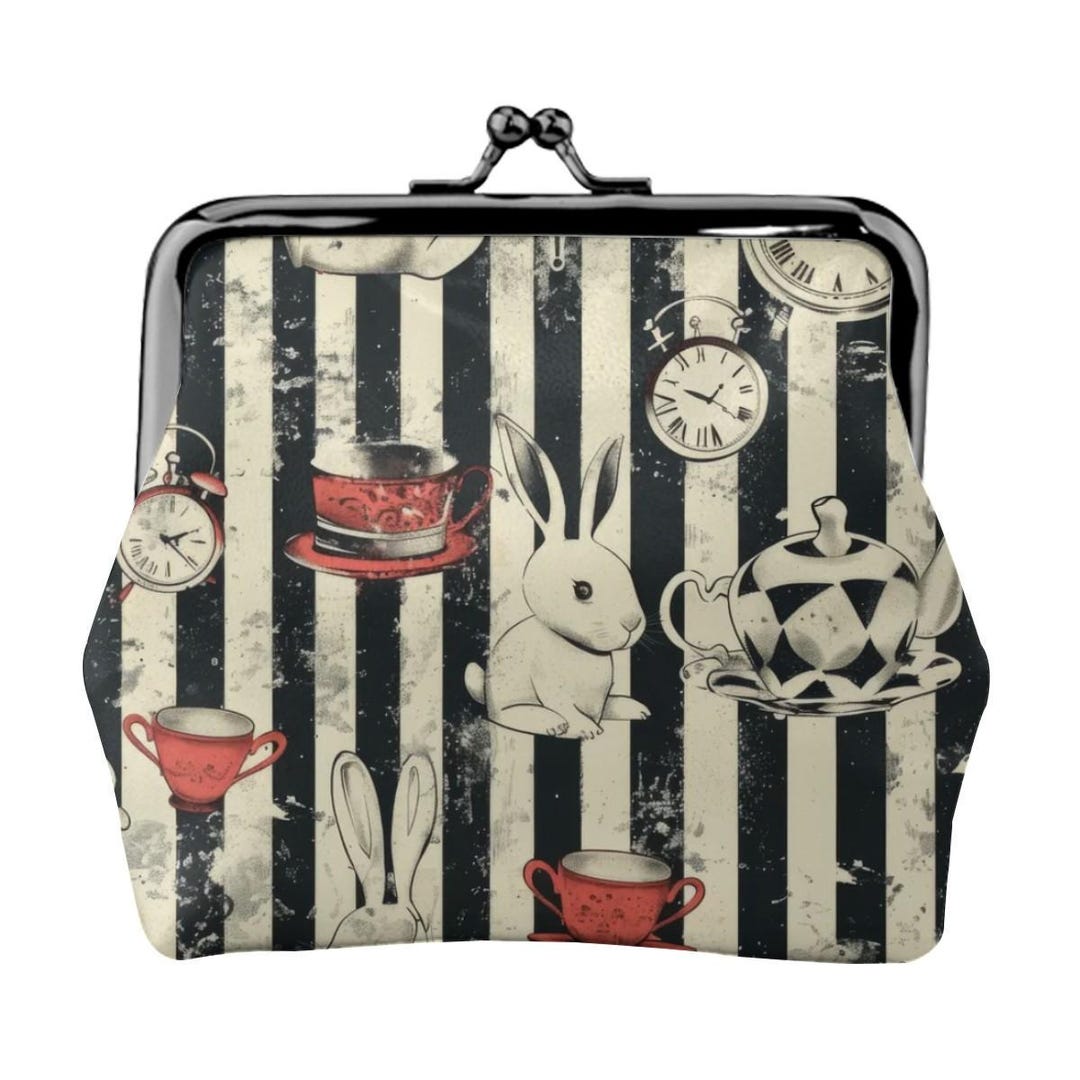 White Rabbit Coin Purse: Dark Academia Kiss Lock Wallet - Etsy