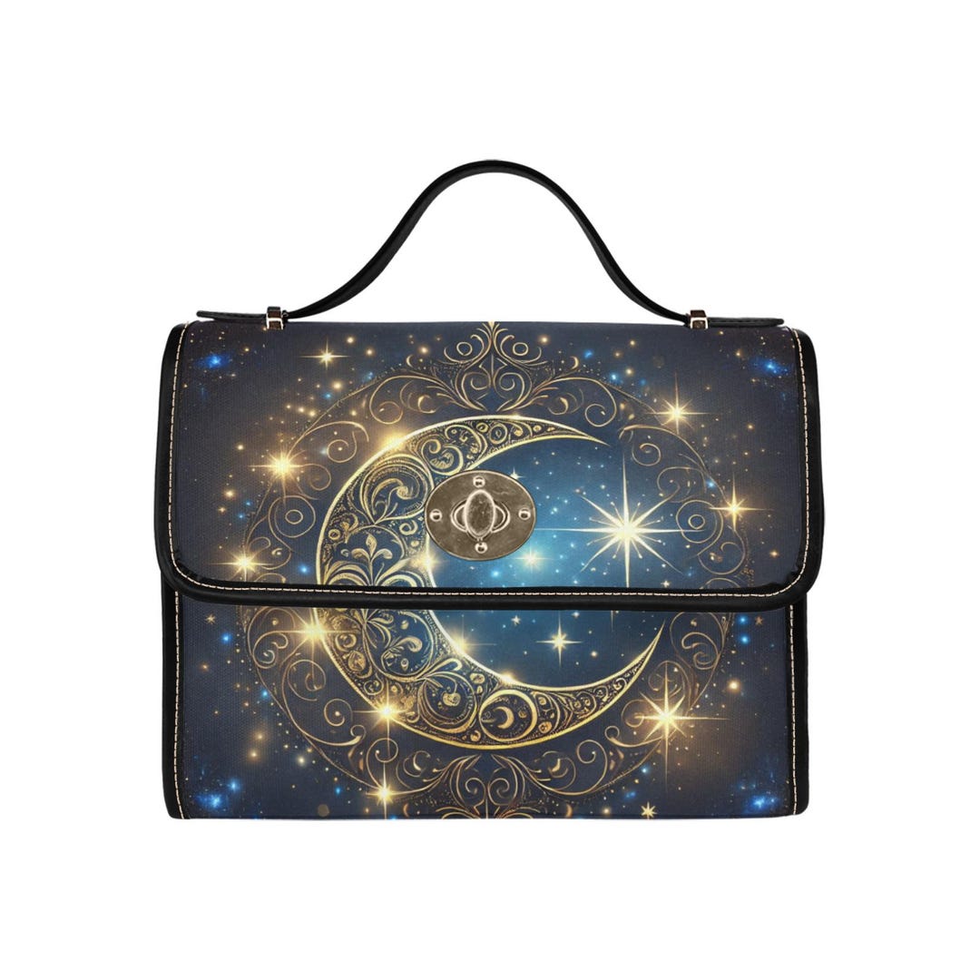 Celestial Moon Lock Bag – Witchy Shoulder Handbag – Gothic Star Purse ...