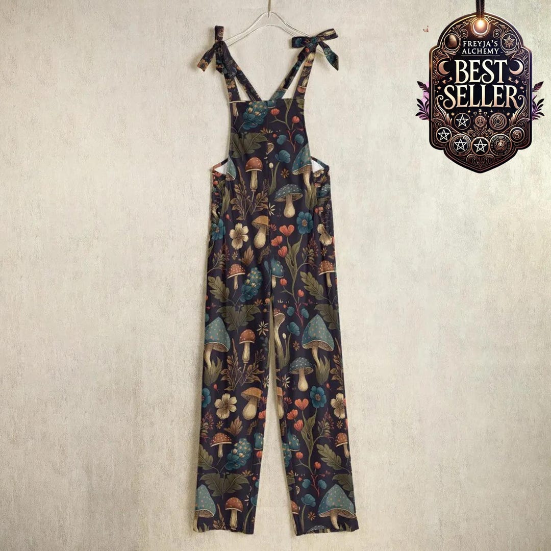 Woodland Mushroom Women’s Jumpsuit | Summer Dungaree Overalls ...