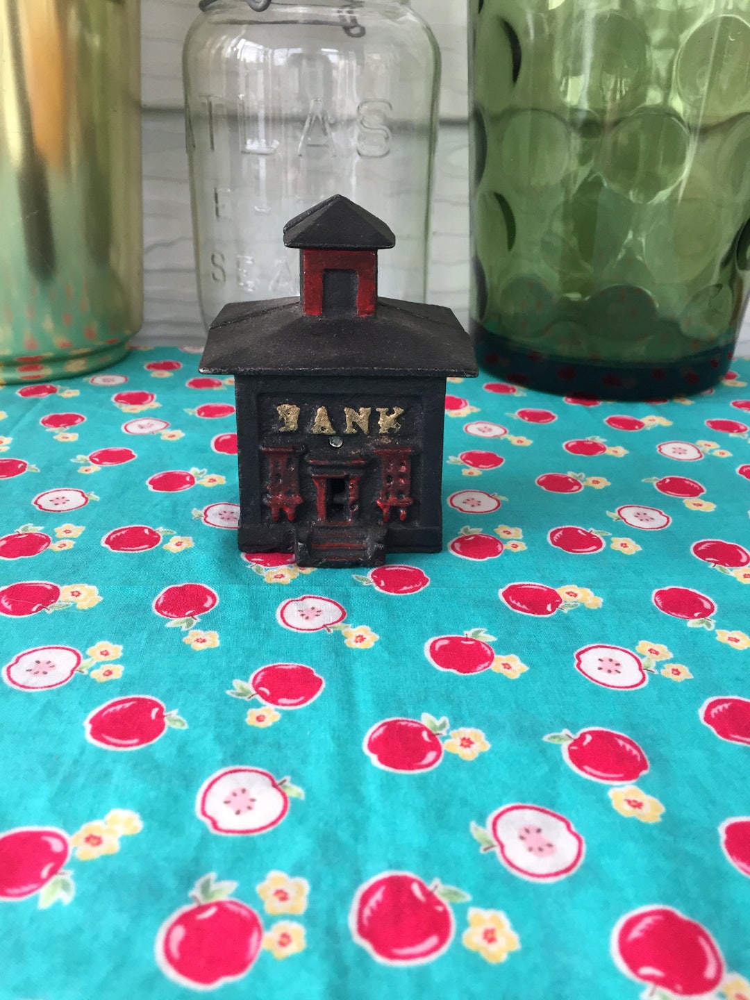 Cast Iron Bank Bank!, A Bank Shaped Like a Bank, Cast Iron, Collectible ...