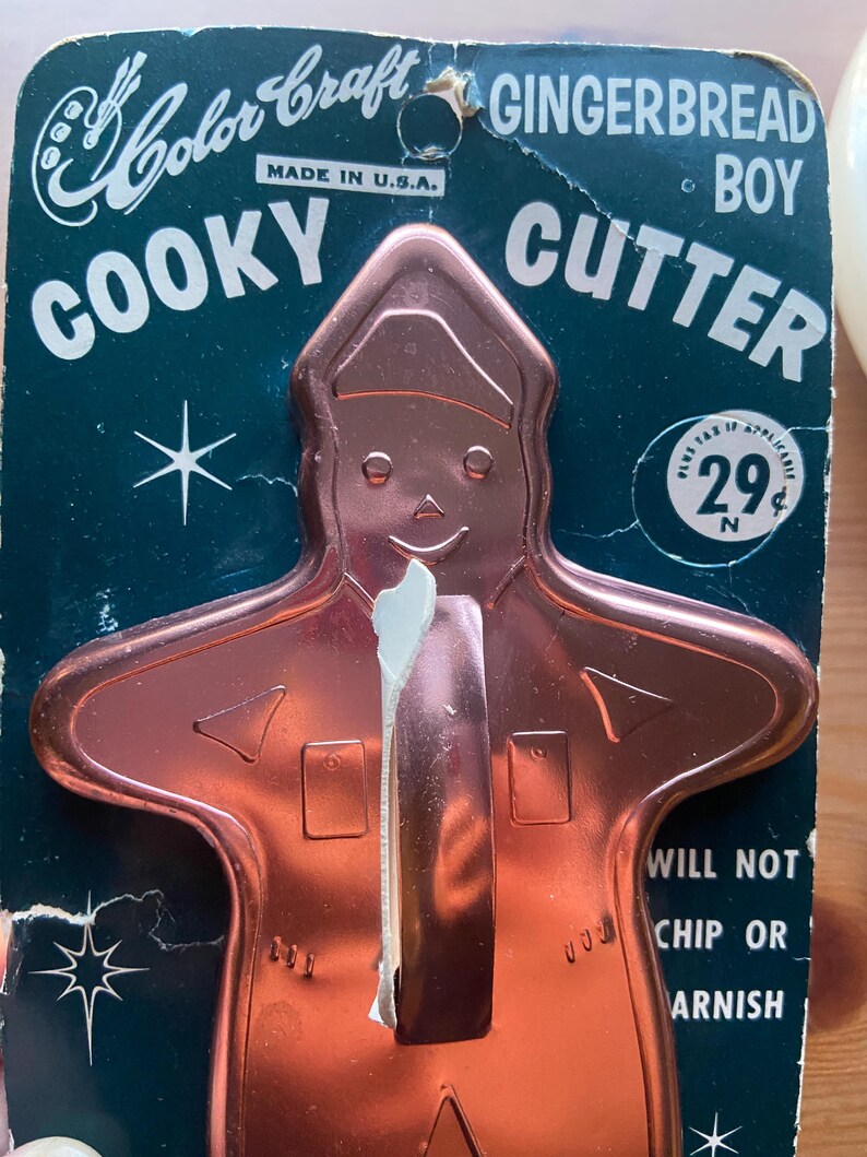 Vintage Aluminum, Copper Colored, Color Craft Gingerbread Boy Cooky Cutter, Retro, Cookie ...